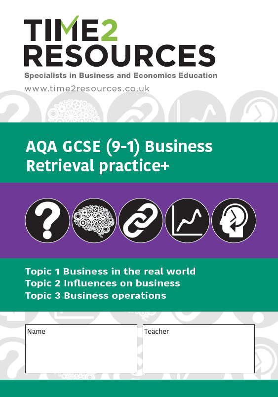 AQA GCSE (9-1) Business Topics 1-3 Retrieval practice+ Workbook (pack ...