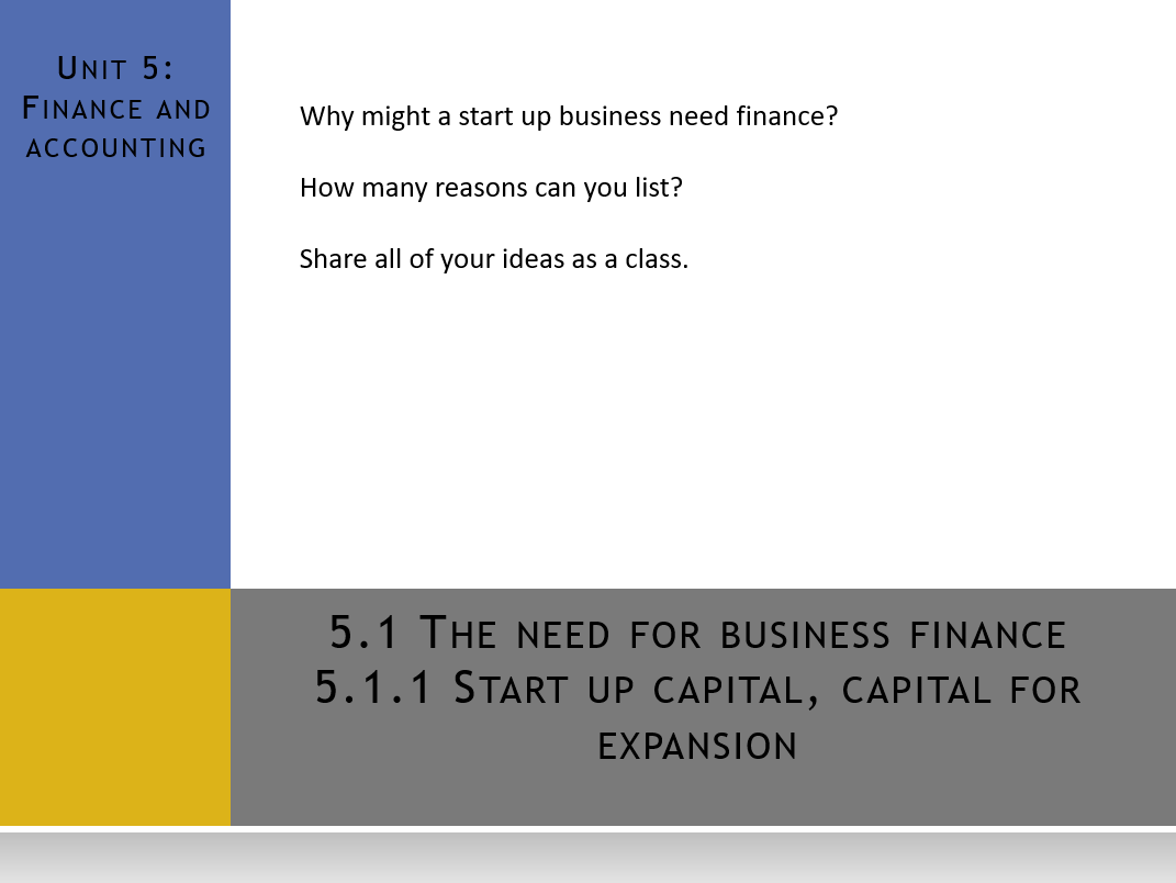 CAIE Topic 5 Finance and accounting (AS Level) Multimedia Teaching ...